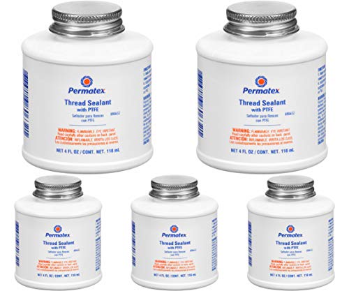 Permatex 80632 Thread Sealant with PTFE, 4 oz. (5 Pack)