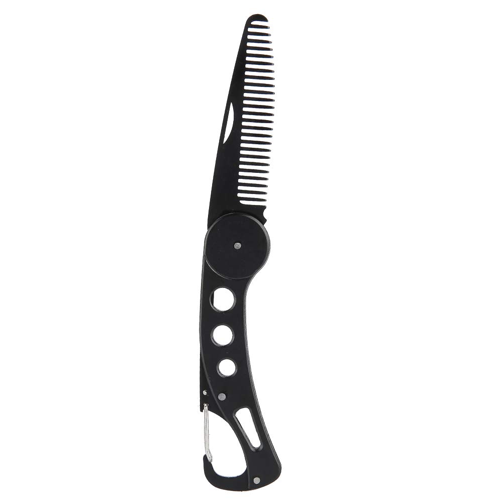 Men Mustache Beard Comb Stainless Steel Foldable Antioxidant Beard Comb for Travel and Daily Use Portable Shaving Comb with Opening Function