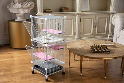 Pet Hutch Cages for Hamster, Rat or Other Small Animals Indoor, Expandable and Stackable, 14x14x28 in