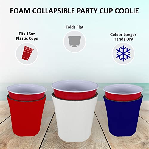 Blank Foam Party Cup Coolie (6 Pack, Black)