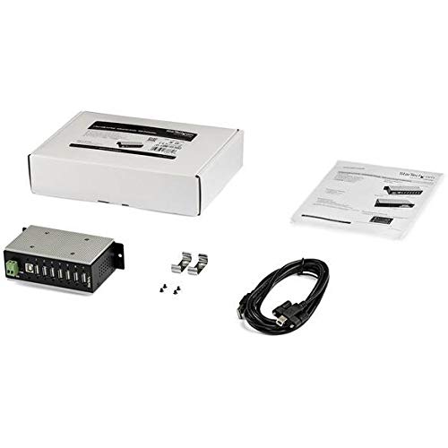 StarTech.com 7-Port USB 2.0 Hub - Metal Industrial USB-A Hub with ESD & 350W Surge Protection - Extended Operating Temp -40 to 185°F - Din Rail/Wall/Desk Mountable - USB Expander Hub, TAA