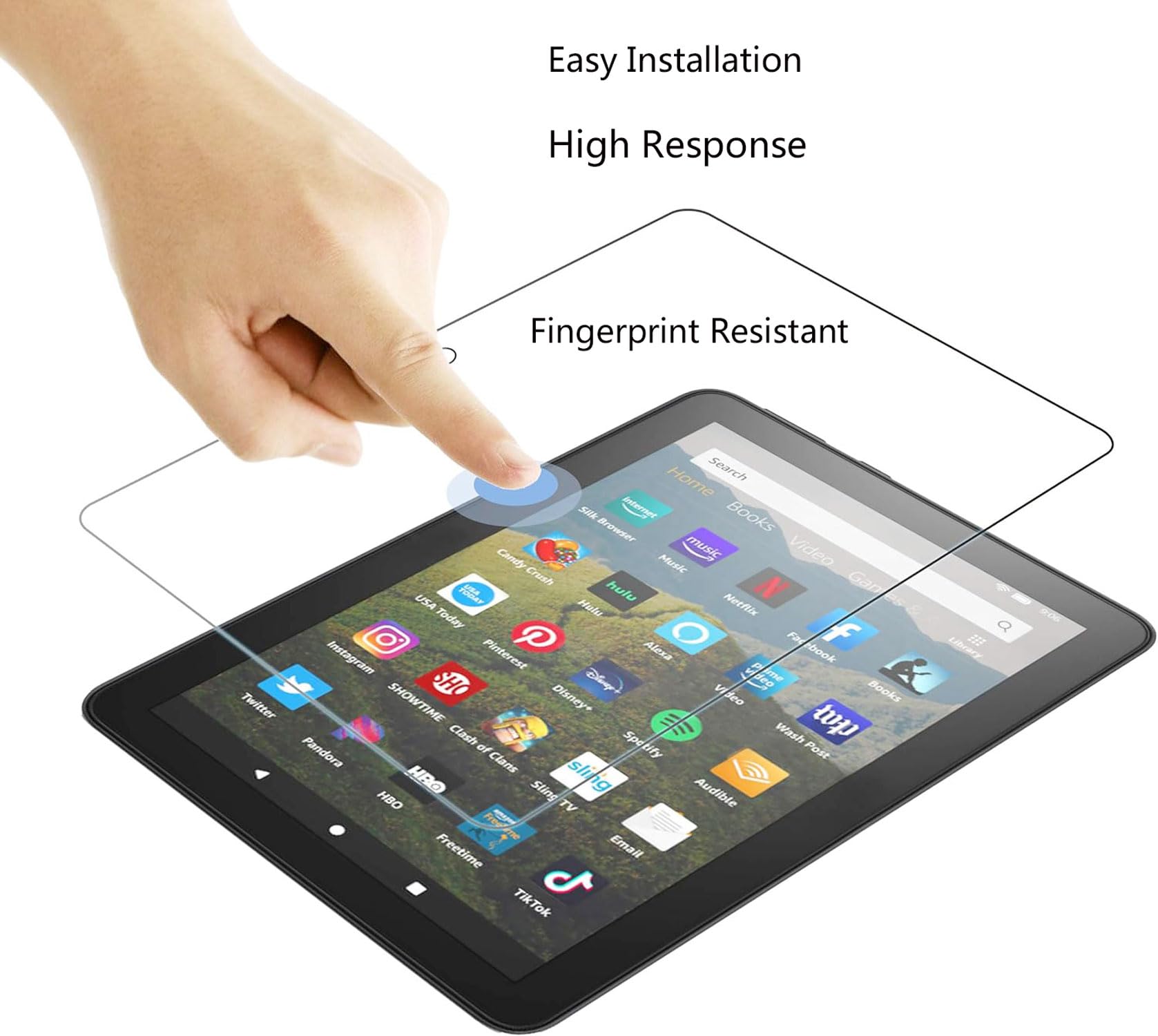 3 Pack Screen Protector for All-New Fire HD 8/HD8 Plus/Fire HD 8 Kids/Fire HD 8 Kids Pro Tablet (12th &10th Generation, 2022&2020 Released),Tempered Glass 9H Hardness Anti Scratch Clear, 8-inch