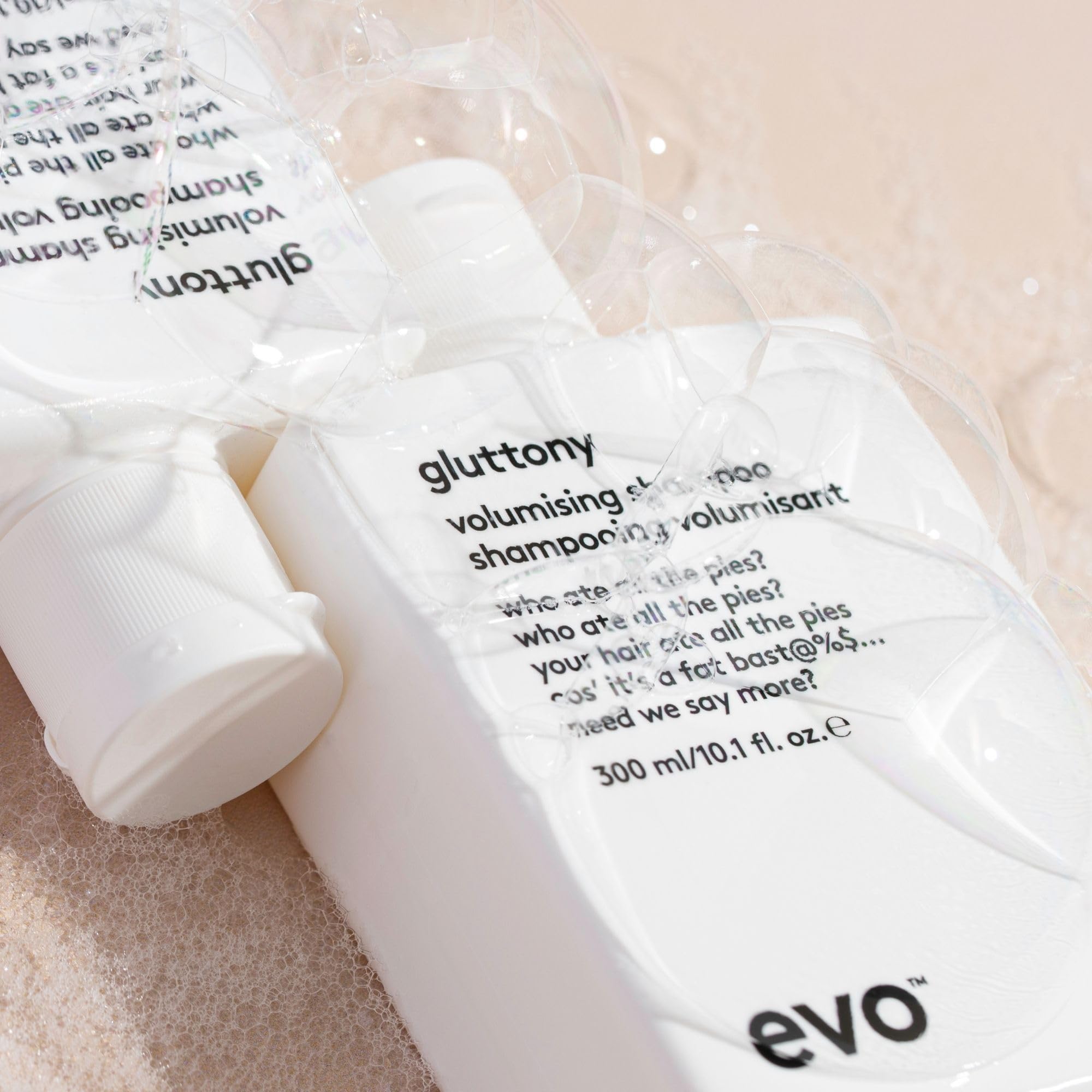 EVO Gluttony Volumising Shampoo - Volumizing Shampoo For All Types Of Hair - Adds Lift, Body Shine, Strength & Elasticity - 300ml / 10.1fl.oz
