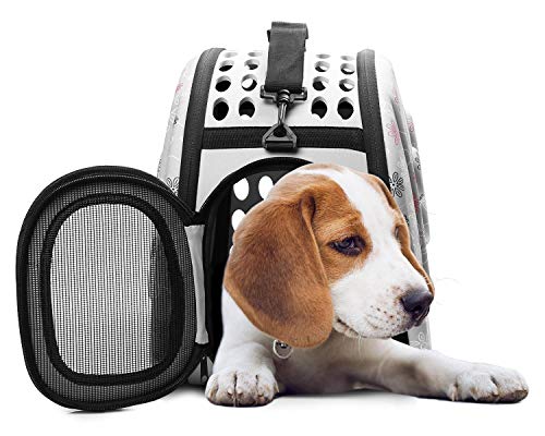 Coraltea EVA Pet Carrier Airline Approved Outdoor Under Seat Travel Medium Size Pets Bag Cats & Dogs Puppy(gray)