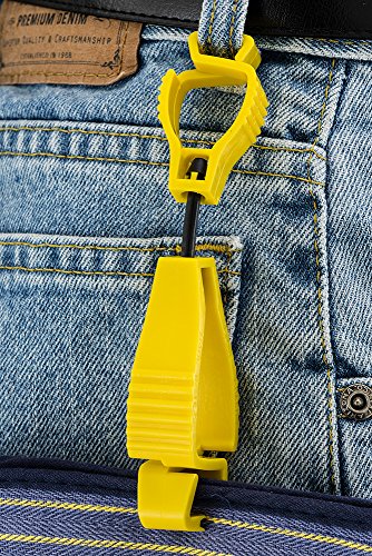 Glove Guard 1939YW Clip, Yellow with Think Safety Imprint, Made in the USA