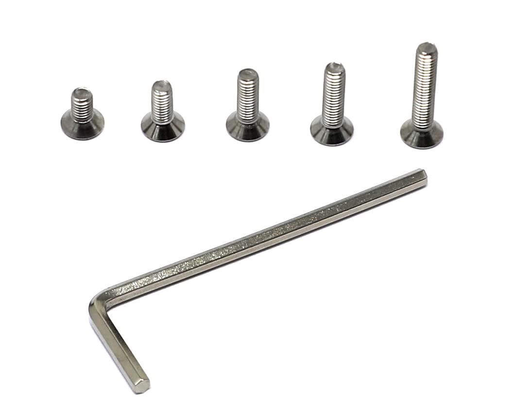 iexcell 250 Pcs M3 x 6/8/10/12/16 Stainless Steel 304 Hex Socket Flat Head Cap Screws Bolts Assortment Kit