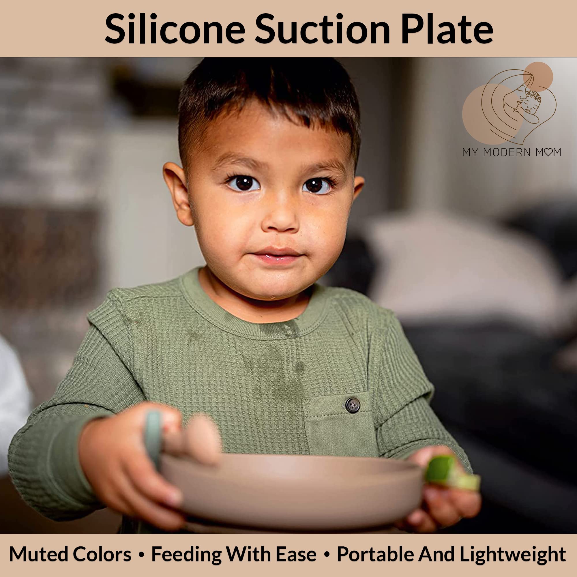 3 Pack Suction Plates for Baby and Toddlers – Extra Strong Silicone Suction Base (No Lids), Food Grade Silicone, Raised Edges, Dishwasher and Microwave Safe