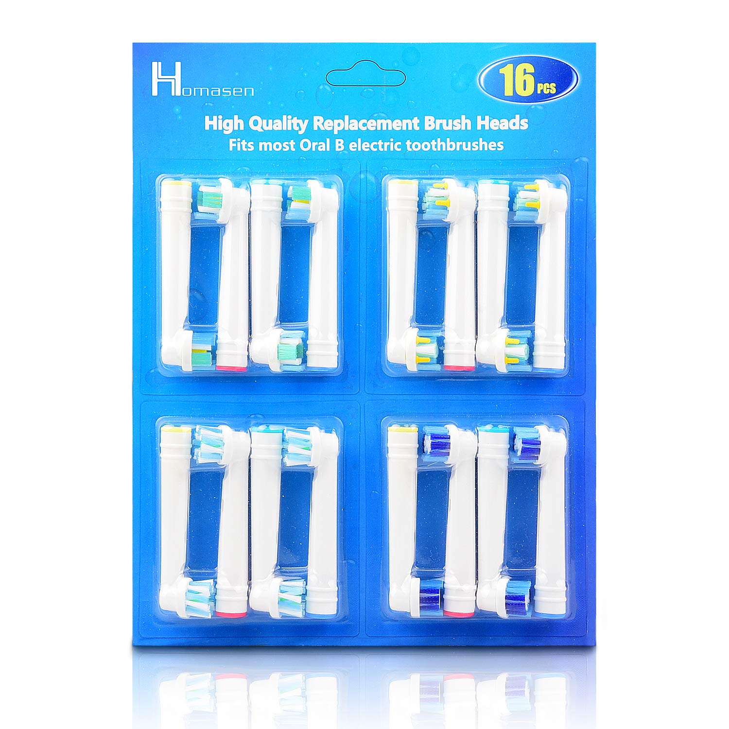Replacement Brush Heads for Oral B Electric Toothbrush, Compatible with Pro Genius and Smart Series, Including 4 Floss, 4 Cross, 4 Precision & 4 Whitening Brush Heads (16 pcs)…