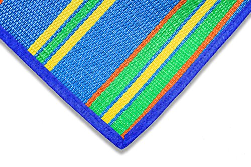 Camco Handy Mat with Strap, Perfect for Picnics, Beaches, RV and Outings, Weather-Proof and Resistant (Blue/Green - 60" x 78") - 42805
