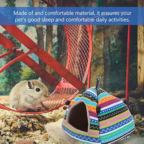 POPETPOP Guinea Pig Bedding - Hedgehog Bedding Hamster Snuggle Sack Rat House Bed Winter Warm Fleece Pet Syrian Hamster Chinchilla Bed Cage Nest Cuddle Cups - Mongolia Style, Size S