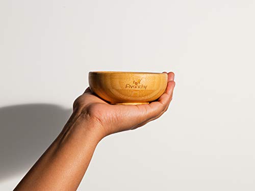 Avanchy® Bamboo Baby Bowls MINI Prep Bowl Set for Babies Kids Toddler for Feeding Food 4 oz, 2 Pack