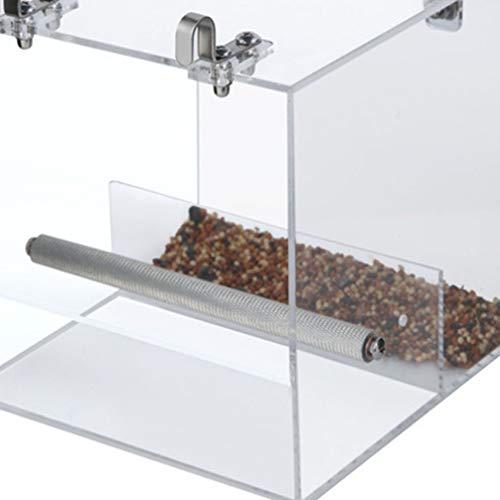 POPETPOP No Mess Bird Feeder for Cage with Hooks - Parrot Feeder Cage Accessories Supplies for Parakeet Canary Cockatiel Finch