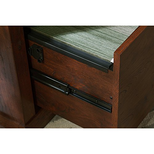 Bush Furniture Yorktown L Shaped Desk with Hutch in Antique Cherry