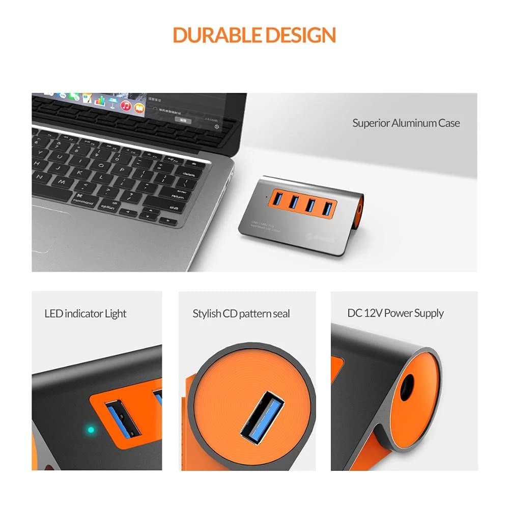 SHYPT Multi-Interface Converter ,USB3.1 Gen2 Hub Aluminum USB Hub PC Splitter 10Gbps Super Speed