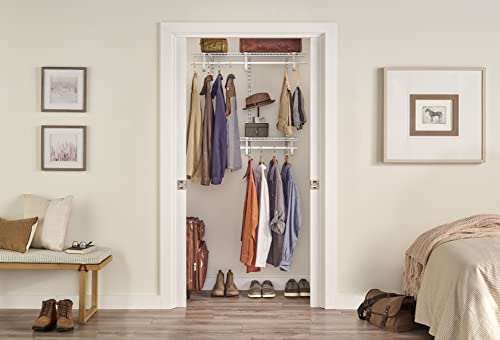 ClosetMaid 2087 ShelfTrack 2ft. to 4ft. Adjustable Closet Organizer Kit, White