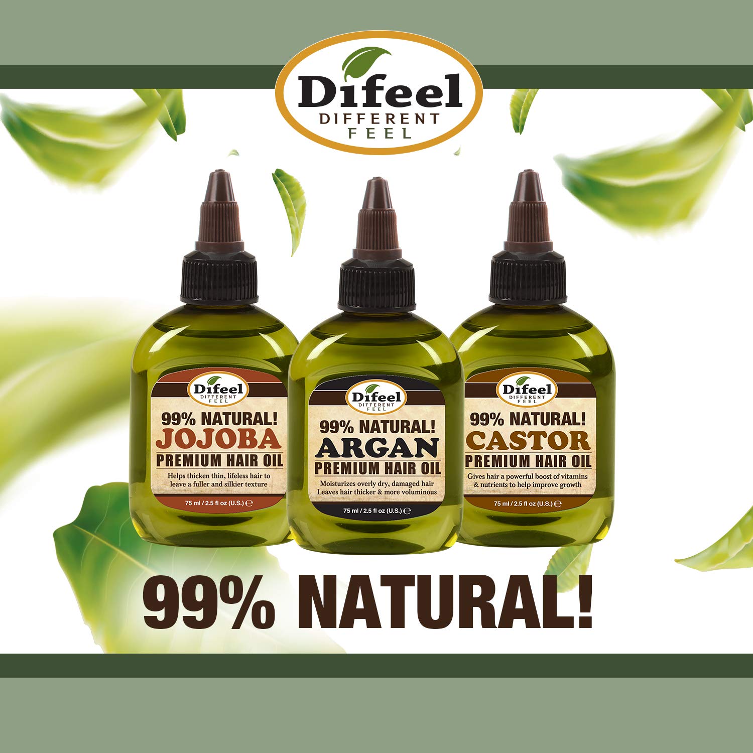 Difeel 99% Natural Premium Hair Oil - Peppermint Oil 7.1 ounce