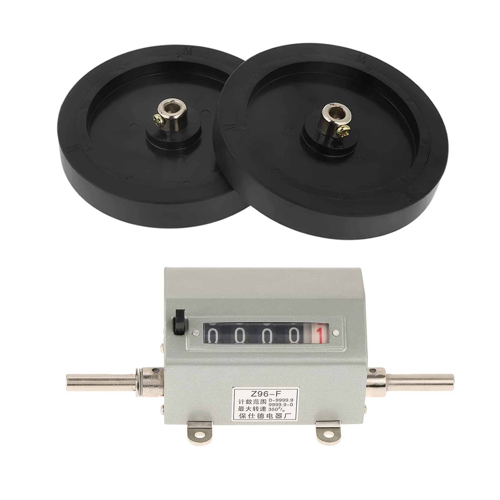 Length Counter, 1 Pack 5 Digits 0-9999.9 Mechanical Length Counter Max Speed 350RPM Grey Reset with Rolling Wheel for Record of Weaving, Plastic Film, Leather, etc
