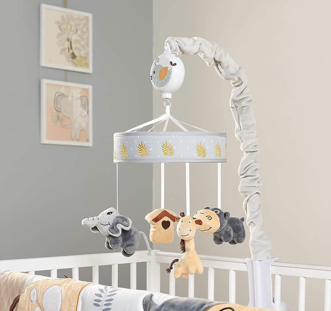 OBERLUX Crib Bedding Set + Baby Play Mat + Musical Crib Mobile - Baby Nursery Room Bundle Set