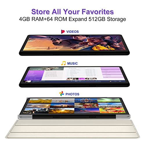 2024 Android 12 Tablets 10.1 Octa-Core 2 in 1 Tablet 4GB+64GB ROM 512GB Expand Include Case, Keyboard, Stylus, 13+5 Dual Camera, GPS, Bluetooth, Google Certificated 10.1 inch Tablet