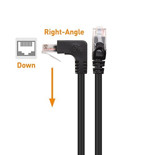 Cable Matters 10Gbps Combo-Pack 90 Degree Cat 6, Cat6 Right Angle Ethernet Cable 5 ft (Right Angle Down + Right Angle Up)