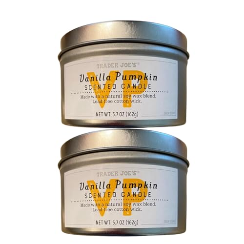 Trader Joe's Vanilla Pumpkin Scented Candle (Vanilla Pumpkin, 2 Packs)