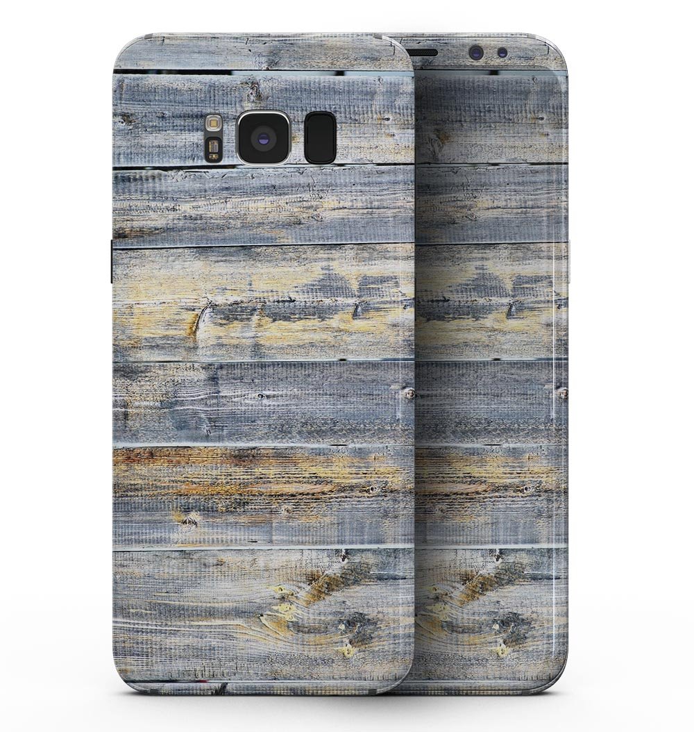 Design Skinz Design Skinz Vintage Wooden Planks with Yellow Paint Full-Body Wrap Decal Skin-Kit for The Galaxy S8