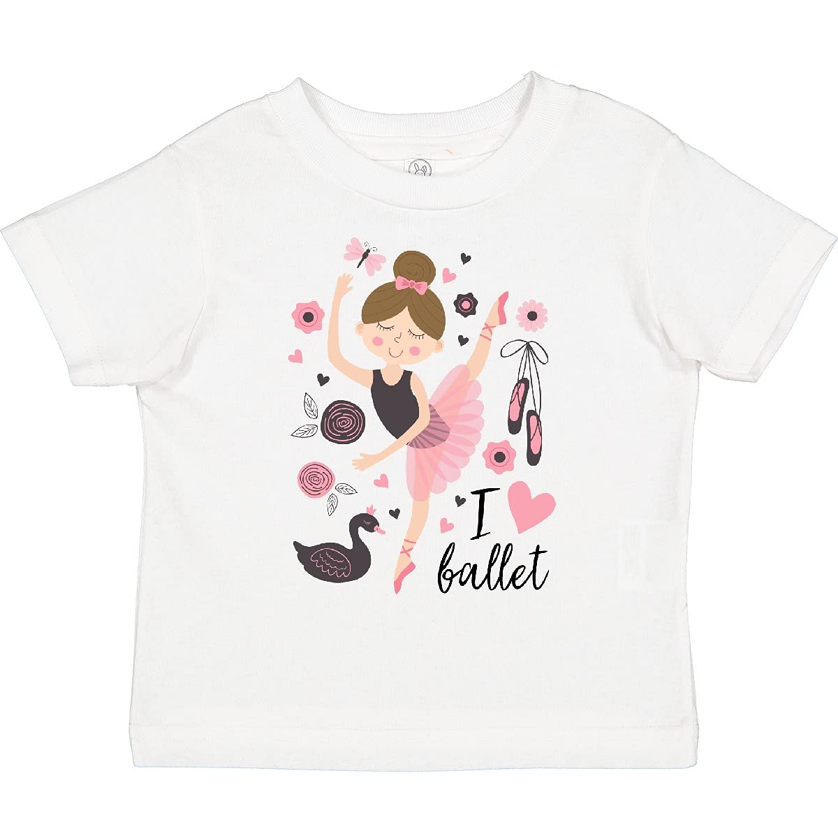 inktastic Ballerina I Love Ballet Dance Toddler T-Shirt 5-6 0020 White 39c05