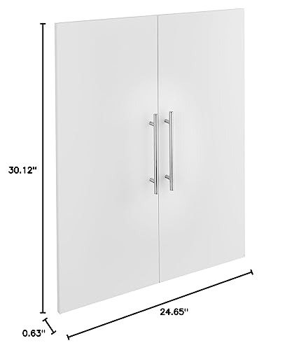 ClosetMaid SuiteSymphony Wood Closet Set, Add On Accessory, Modern Style For Storage, Clothes, Units, Pure White/Satin Nickel, 25-Inch Door Pair
