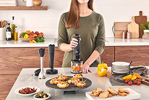 Braun Multiquick 5 Vario Hand Blender (SS Blending Shaft+1.5C Chopper+ Masher + Whisk+ Beaker), MQ5027, Black