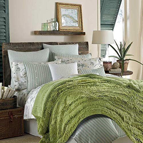 Chanasya Solid Faux Long Fur Throw Blanket - Soft, Fuzzy Throw Blanket - for Bed or Couch - 50" x 65β - Olive Green