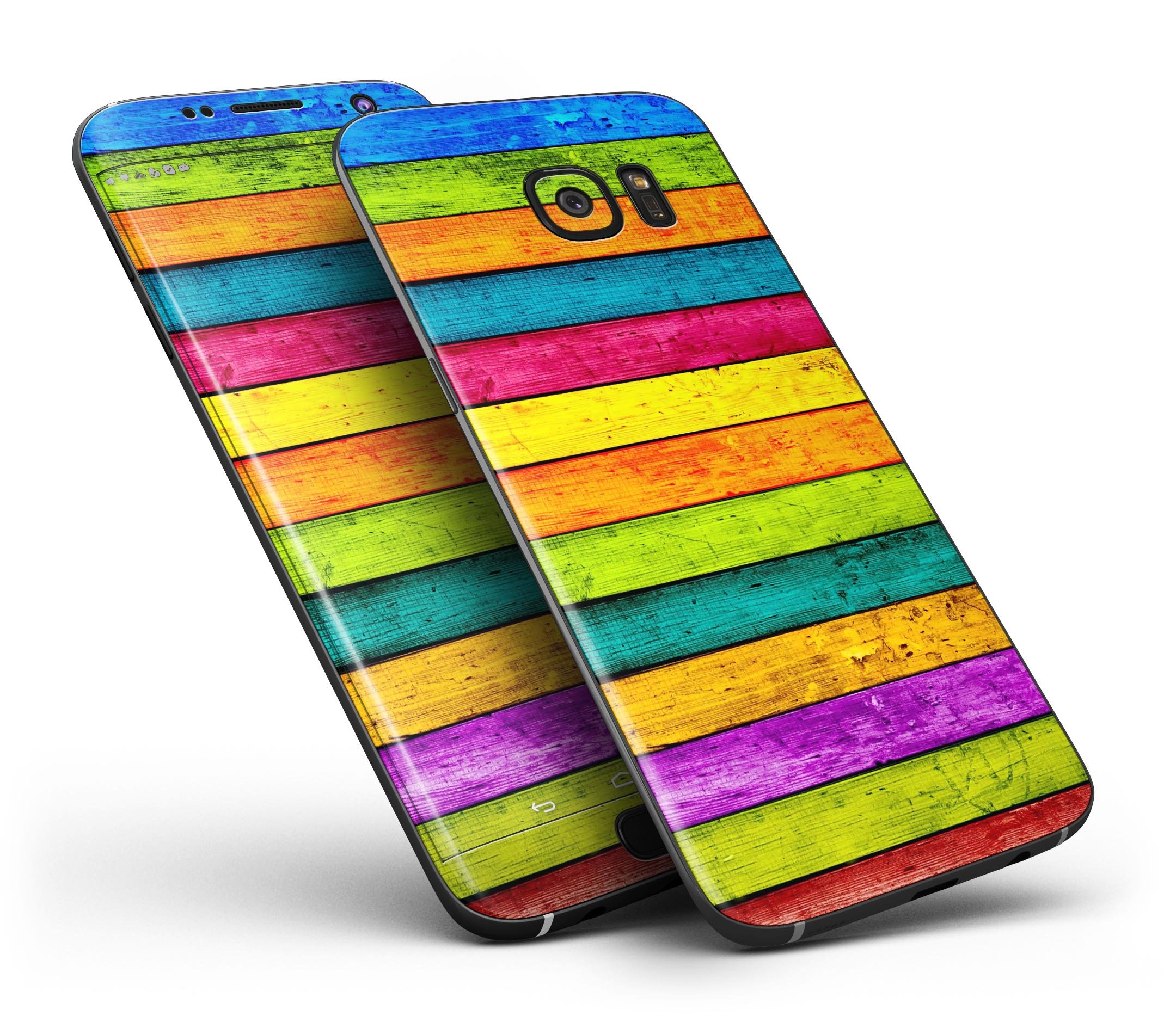 Design Skinz Design Skinz Neon Wood Planks Full-Body Wrap Decal Skin-Kit for The Galaxy S9 Plus