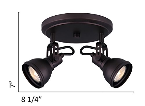CANARM ICW622A02ORB10 LTD Polo 2 Light Ceiling/Wall, Oil Rubbed Bronze with Adjustable Heads