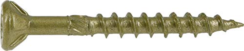 Power Pro 48595 Wood Screws, #8 x 1-1/2", Premium Outdoor Deck Screws, Rust Resistant, Epoxy Coated Bronze, 1lb Box, 203 pcs