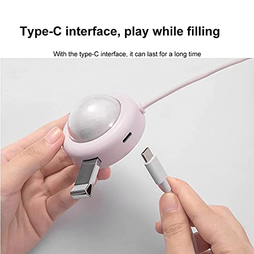 SHYPT Mini 4 USB Port Hub Extension Cable Splitter High Speed Transmission with LED Night Light for Computer Mobile Phone (Color : White)