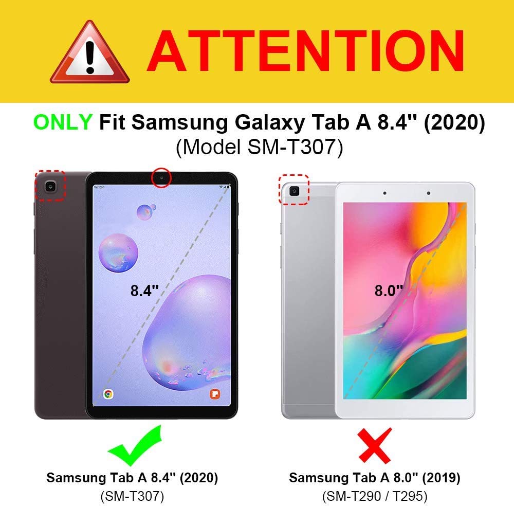 Dteck Case for Samsung Galaxy Tab A 8.4 2020 SM-T307 Verizon/Sprint/T-Mobile/AT&T, Slim Multi-Angle Folio Stand Premium PU Leather Case Protective Cover for T307 Galaxy Tab A 8.4 Tablet, Pink Unicorn