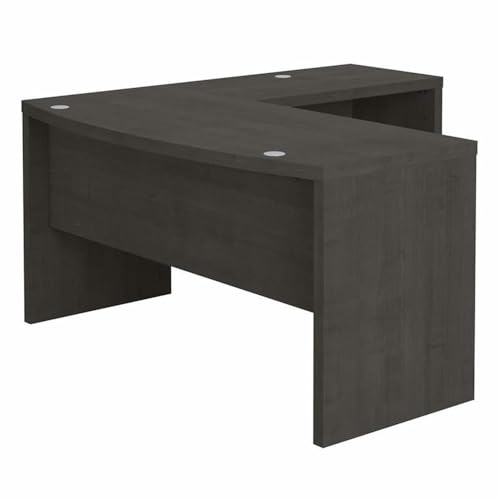 Bush Business Furniture Echo L Shaped Bow Front Office Desk in Charcoal Maple, Modern Computer Table for Home or Professional Workspace