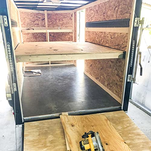 DC Cargo E-Track Wood Beam End Socket Shelf Brackets for Custom Storage - Pack of 4 - with E-Track Fittings - Ideal for 2x4 & 2x6 in Trucks, Trailers, Vans, RVs - Zinc-Coated Steel Versatile ETrack Ti