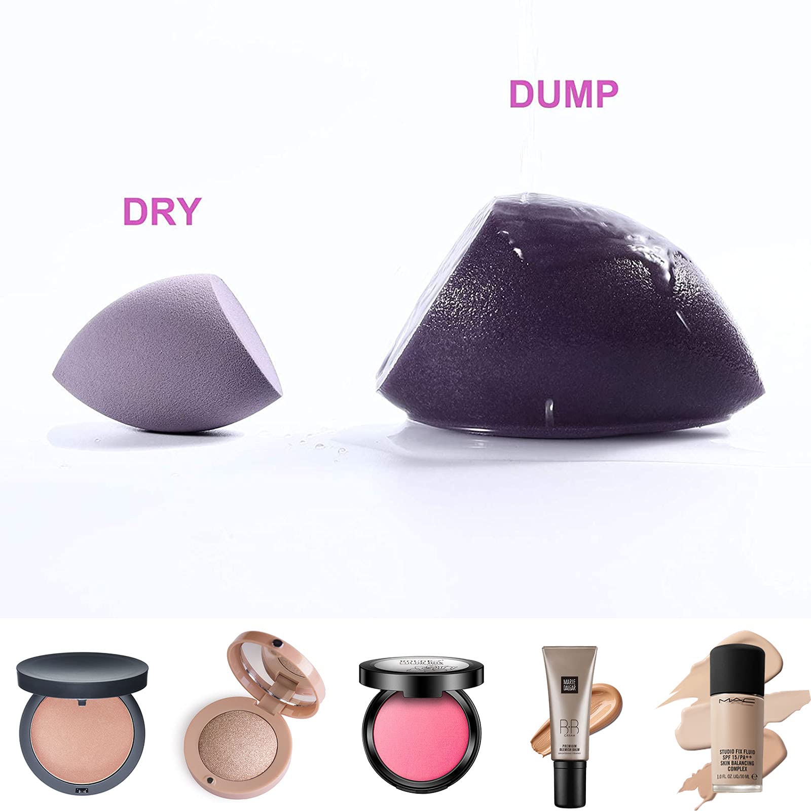 XMOSNZ Makeup Brushes 15pcs Make up Brushes Crystal Handle Highlighter Makeup Foundation Makeup Make Up Brush Sets Eyebrow Brush Professional with 4 Makeup Sponge