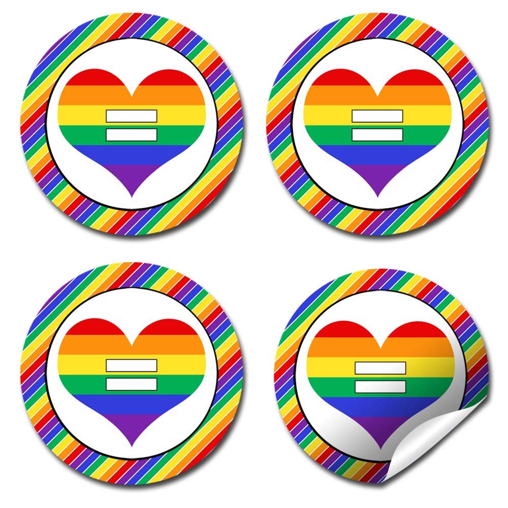 Love Wins LBGTQ Equality Pride Acceptance & Appreciation Thank You Sticker Labels, 40 2" Party Circle Stickers by AmandaCreation, Also Great for Envelope Seals & Gift Bags