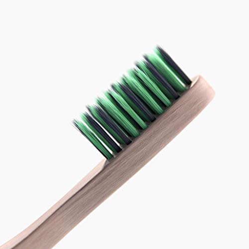 MOTI CO. Bamboo Toothbrushes 4 Pack - Tongue Cleaner Gift Inside - Soft Charcoal Bristles - Eco-Friendly and Biodegradable - Healthier Teeth and Planet