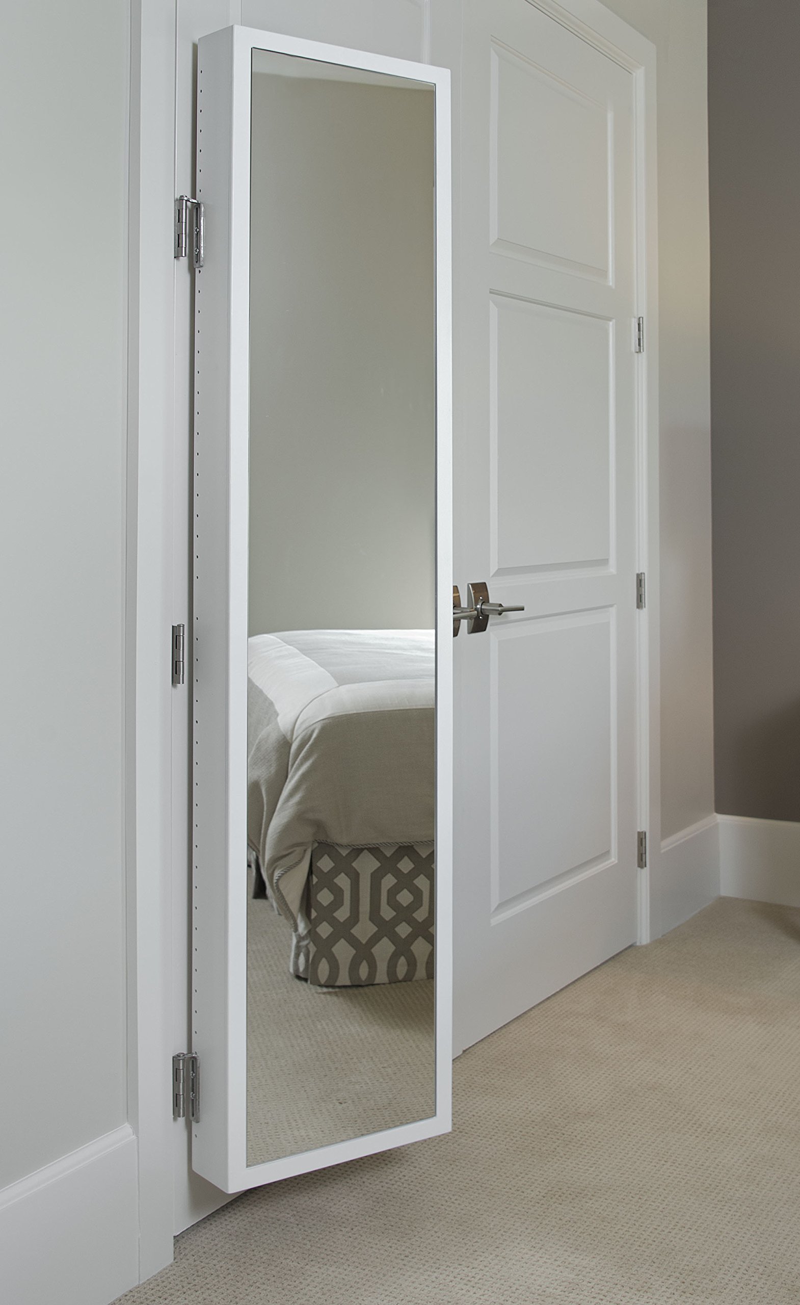 Cabidor Deluxe Mirrored Behind The Door Adjustable Medicine Cabinet, Kitchen & Bathroom Storage Cabinet