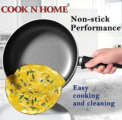 Cook N Home Saute Fry Pan, 12-inch, Green