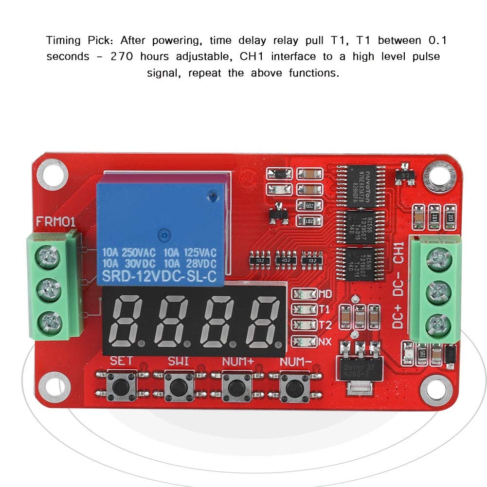 FRM01 Multifunction Infinite Loop Timing Self-Lock Relay Cycle Timer Module Automation Delay