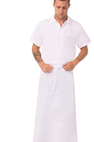 Chef Works Unisex Full-Length Chef Apron, White, One Size
