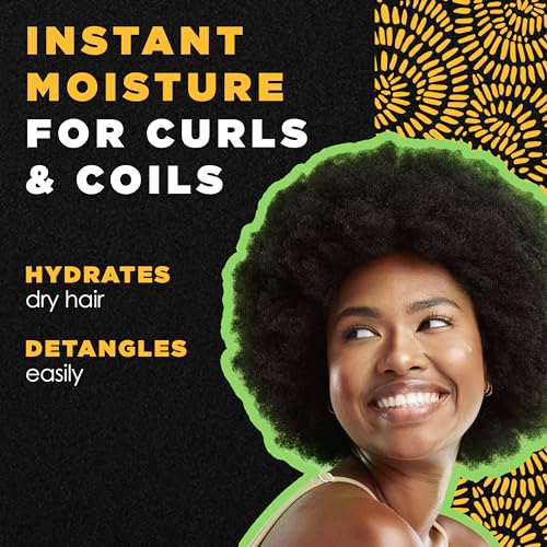 MY BLACK IS BEAUTIFUL Detangler Spray, Sulfate Free, for Curly and Coily Hair with Coconut Oil, Honey and Turmeric, 7.6 fl oz