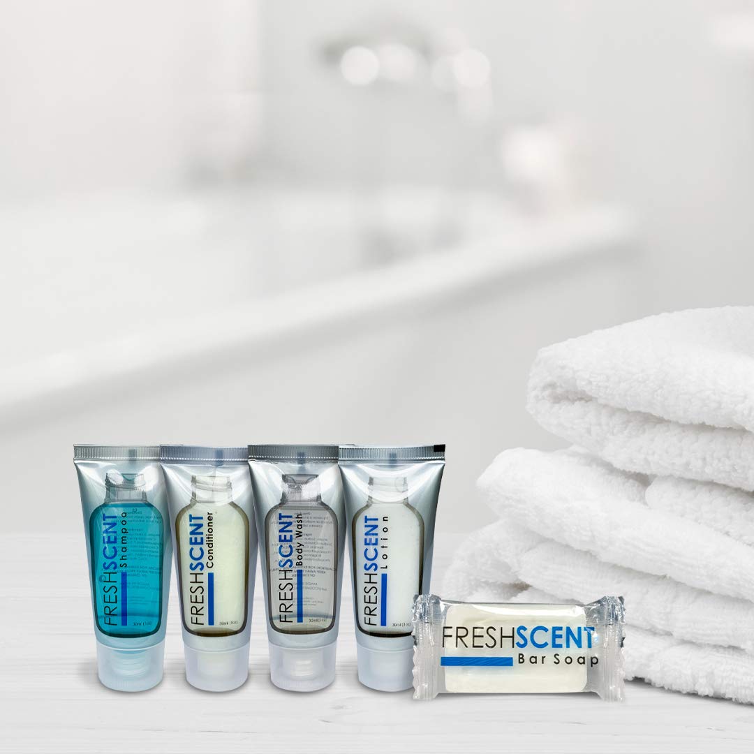 Freshscent Conditioner 1oz (100 Pack) Hotel Travel Size, Bulk Amenities and Toiletries for Hospitality
