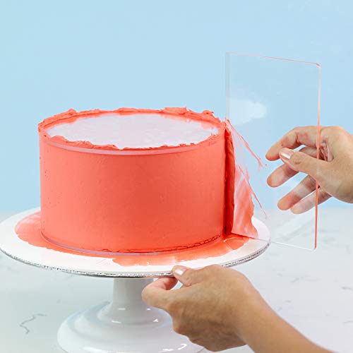 Lacupella 8 Inch Reusable Cake Board Base White Glossy Acrylic Round Disk Set of 2-1/8 or 0.12 inch Thickness for Cake Serving and Enhanced Presentation