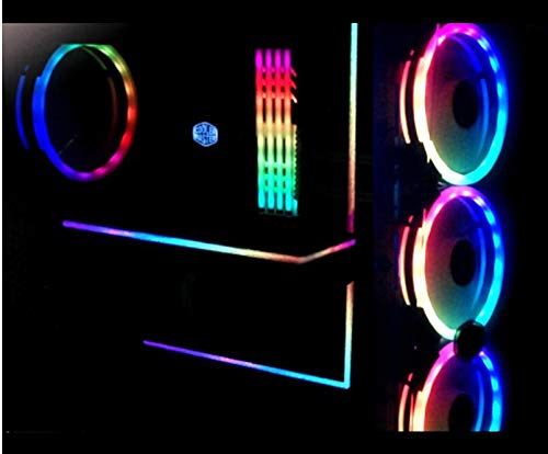 EZDIY-FAB ARGB Memory RAM Cooler DDR Heatsink with Controller for DIY PC Game MOD DDR3 DDR4 (Compatible with ASUS Aura Sync,GIGABYTE RGB Fusion and MSI Mystic Light Sync)-Black-2 Pack