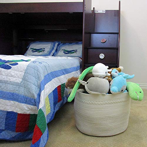 Cotton Rope Storage Basket - Decorative Woven Basket Great Basket for Blankets Basket, Large Laundry Basket, Living Room, Toy Storage, Toy Basket, Toy Bin, XXL 20βX13.5β