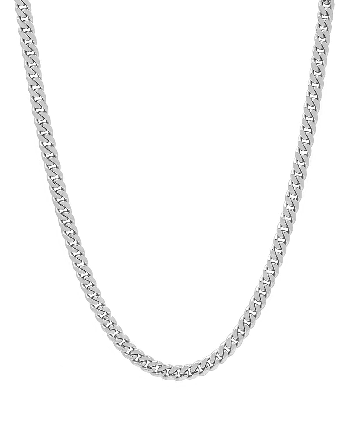 3MM Franco Chain Necklace 16" 18" 20" 24" - White Gold (18)